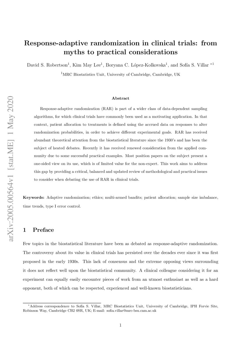 Response Adaptive Randomization In Clinical Trials From Myths To