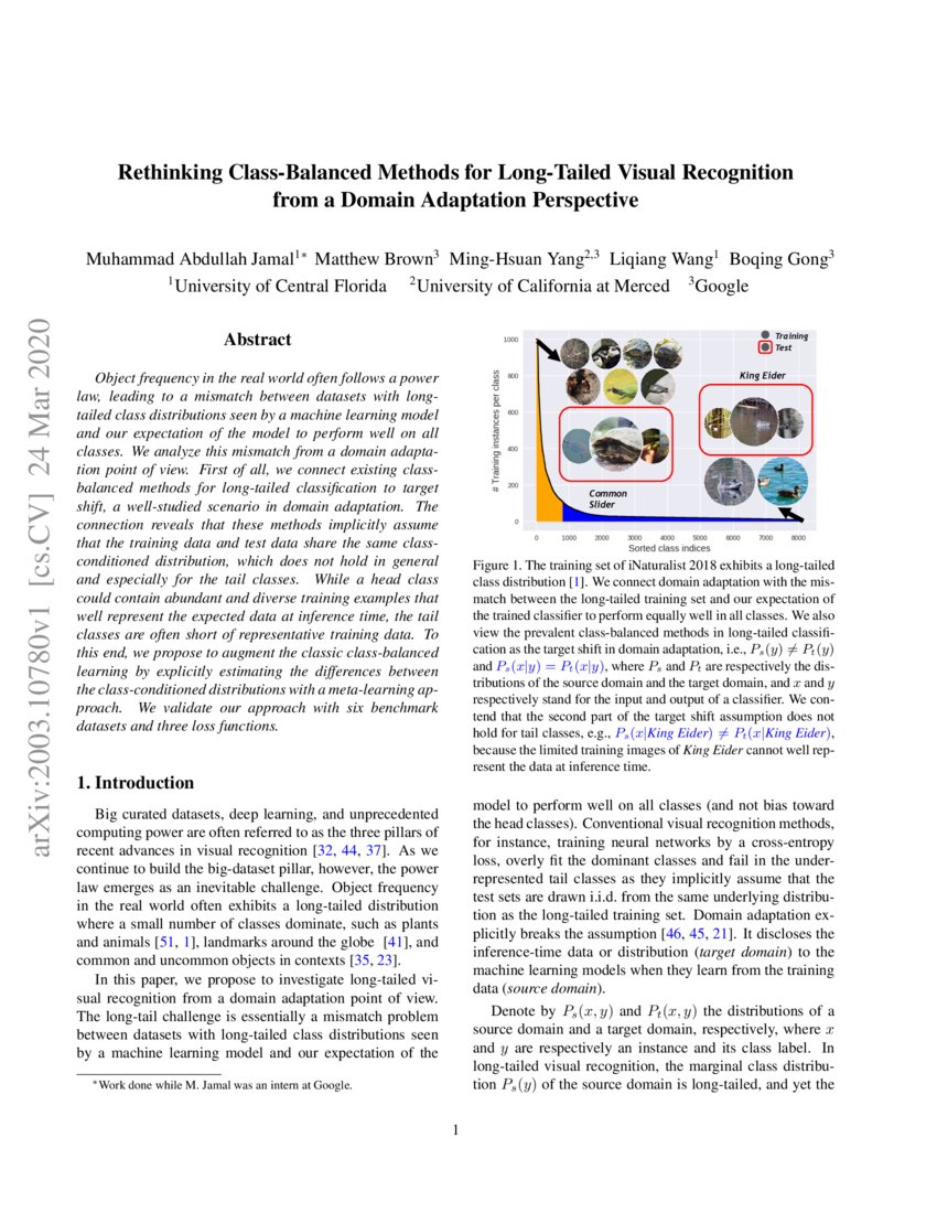 Rethinking Class-Balanced Methods for Long-Tailed Visual Recognition from a Domain Adaptation ...