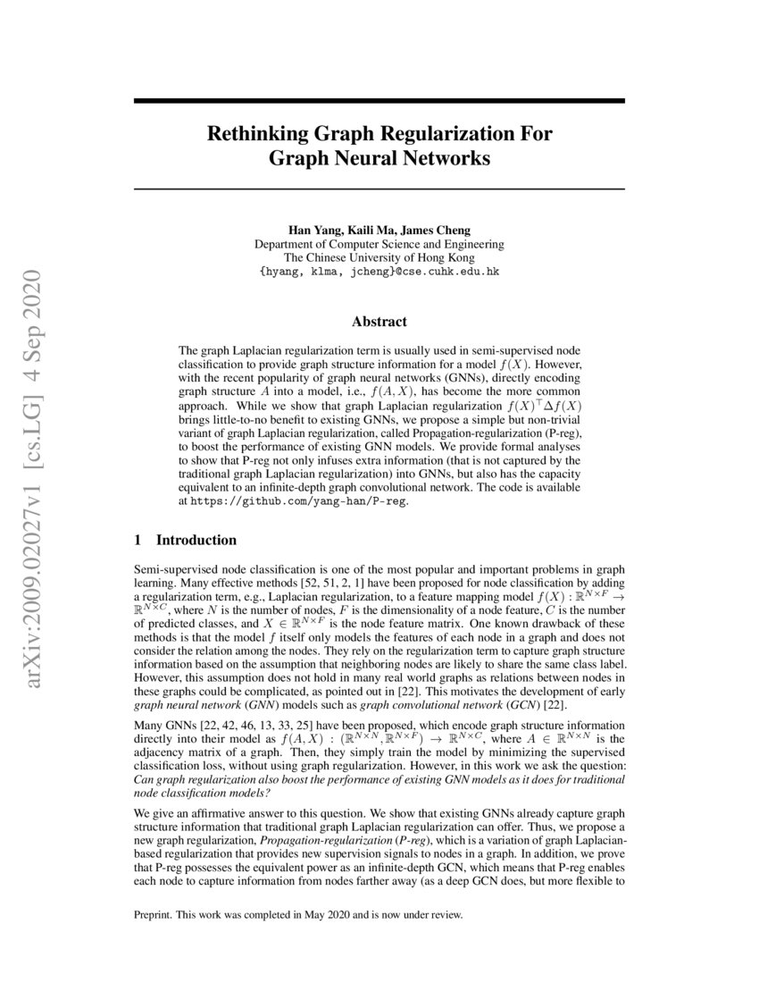 Rethinking Graph Regularization For Graph Neural Networks Deepai