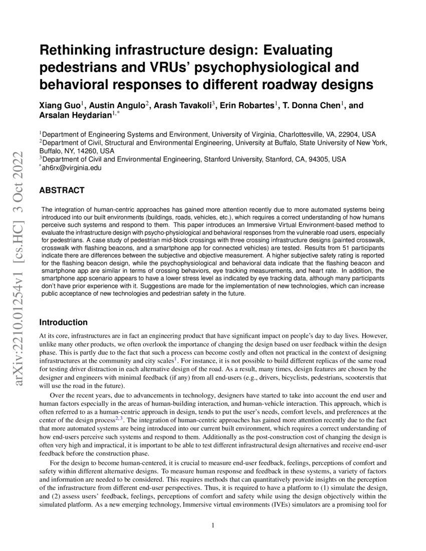 Rethinking infrastructure design: Evaluating pedestrians and VRUs ...