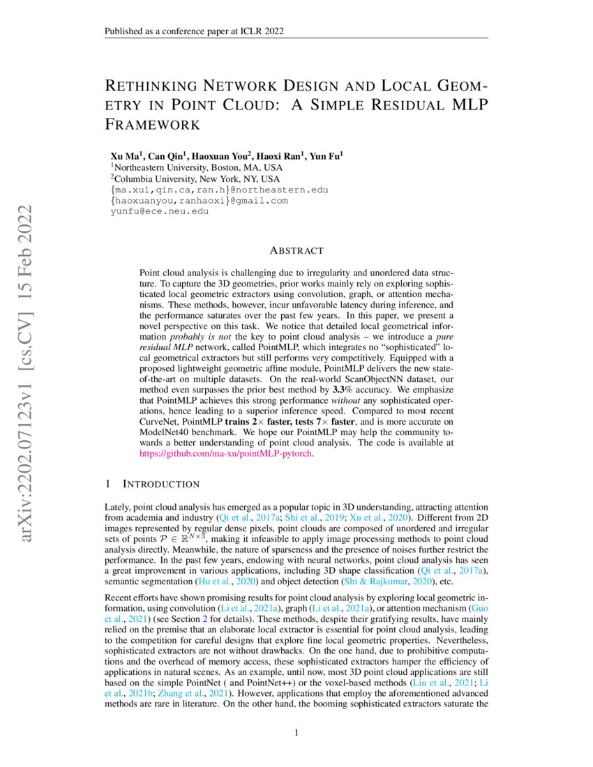 Rethinking Network Design and Local Geometry in Point Cloud: A Simple ...