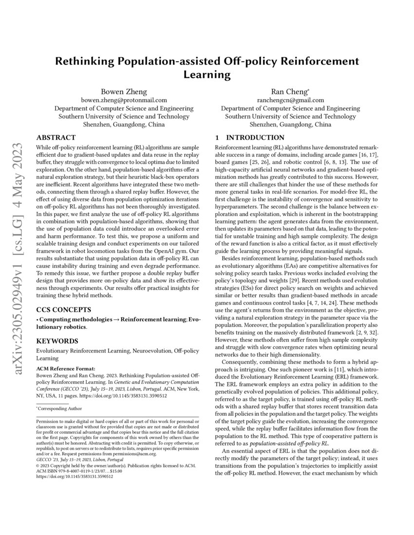Rethinking Population-assisted Off-policy Reinforcement Learning | DeepAI