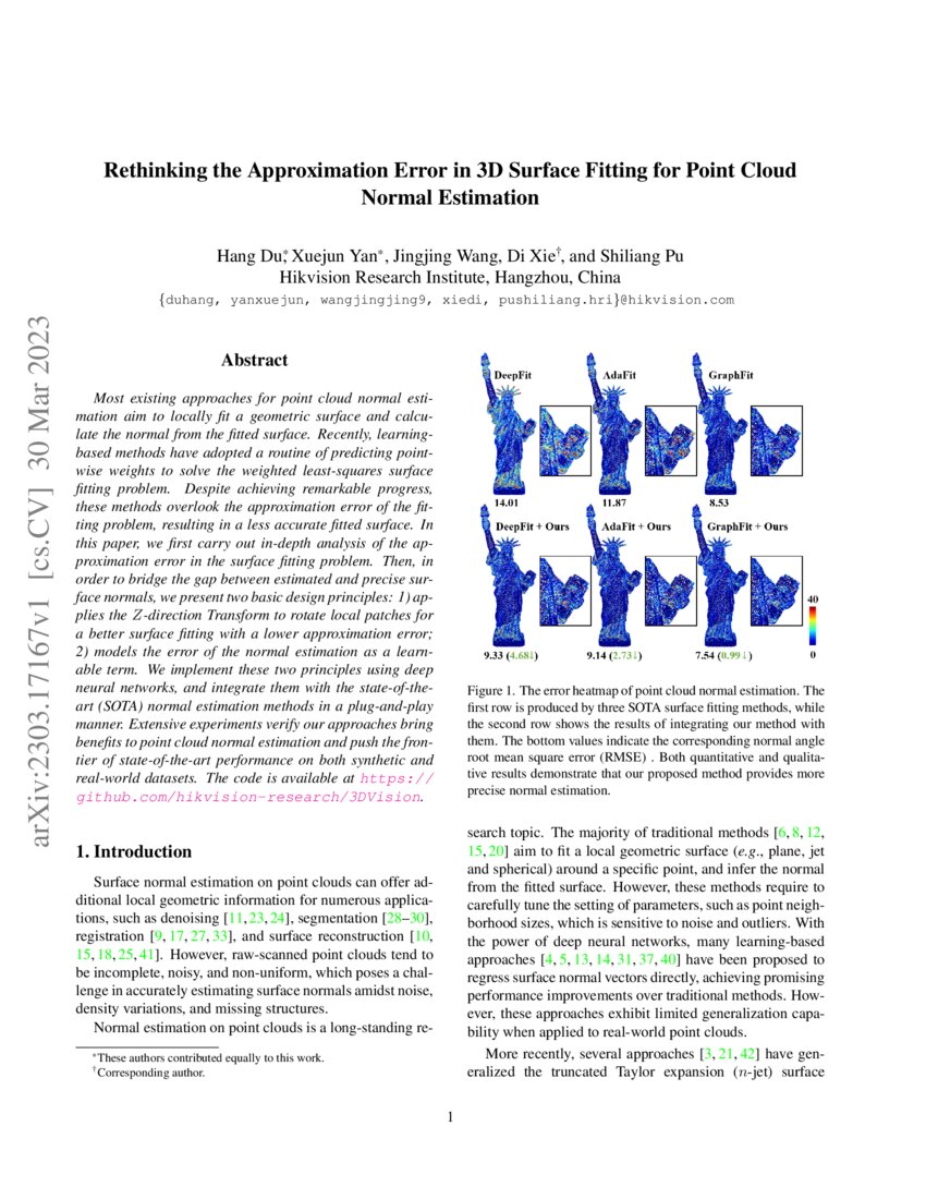 Rethinking The Approximation Error In 3d Surface Fitting For Point