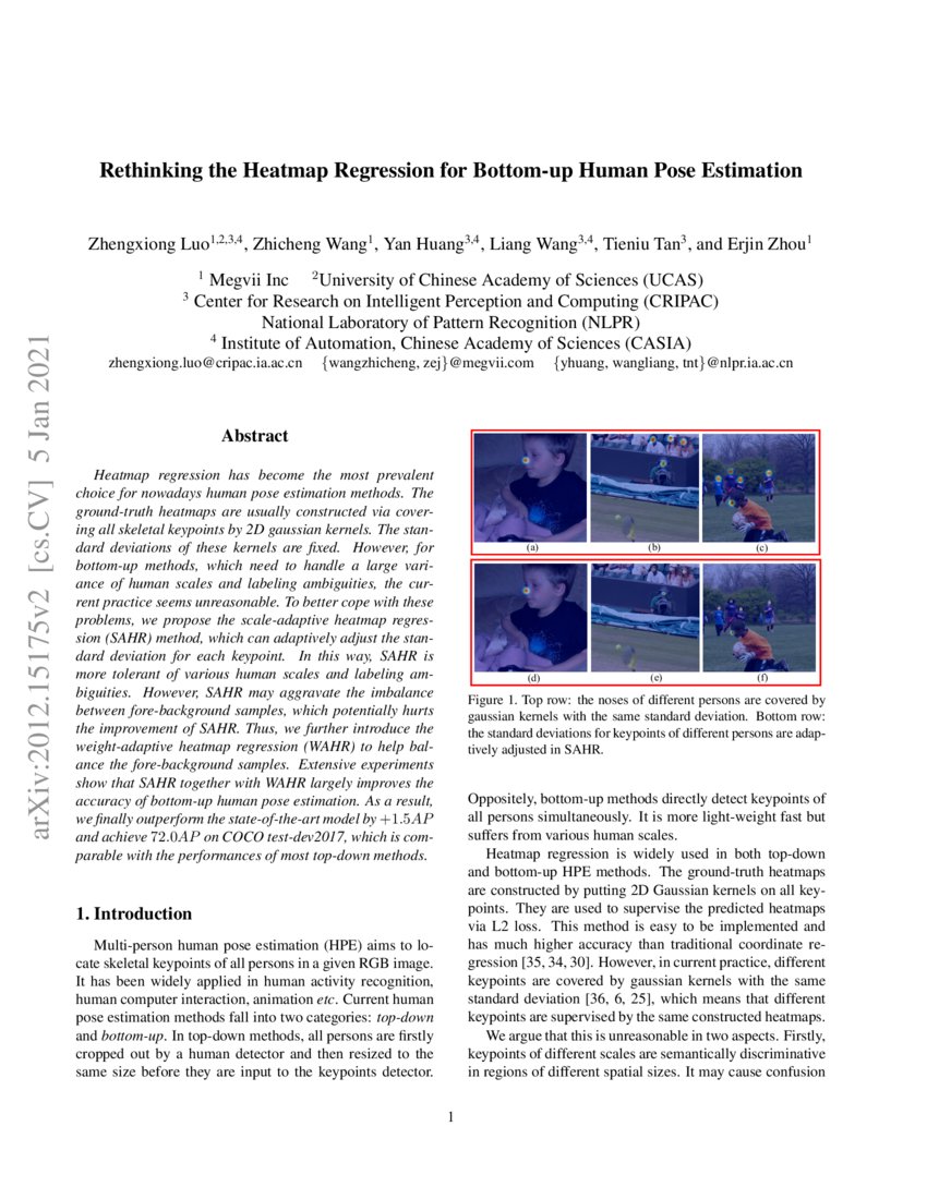 Rethinking The Heatmap Regression For Bottom Up Human Pose Estimation