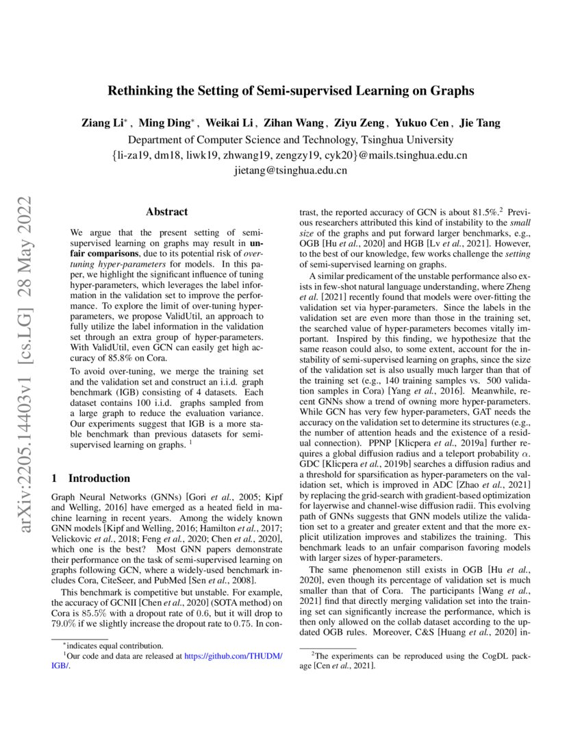 Rethinking The Setting Of Semi Supervised Learning On Graphs Deepai