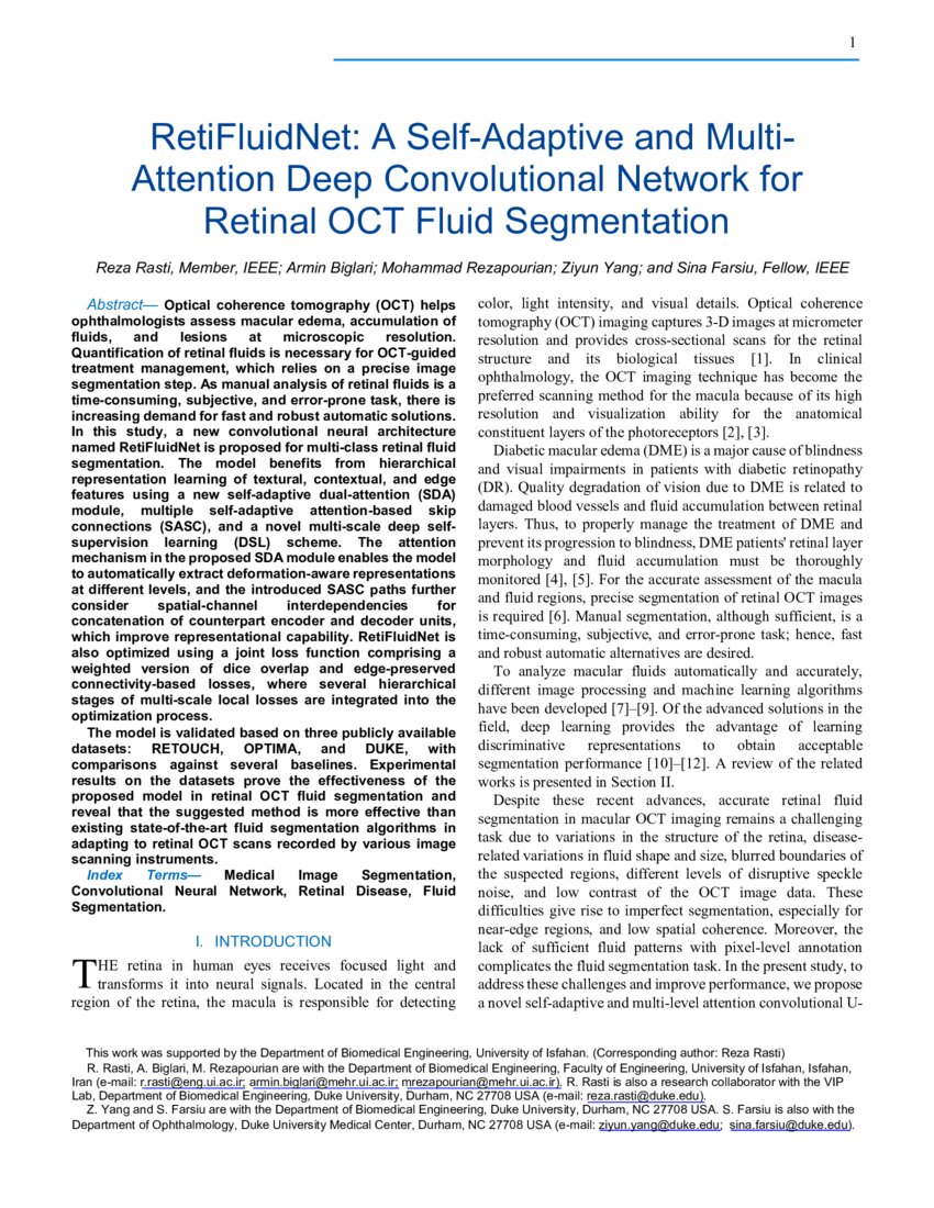 RetiFluidNet: A Self-Adaptive and Multi-Attention Deep Convolutional Network for Retinal OCT ...