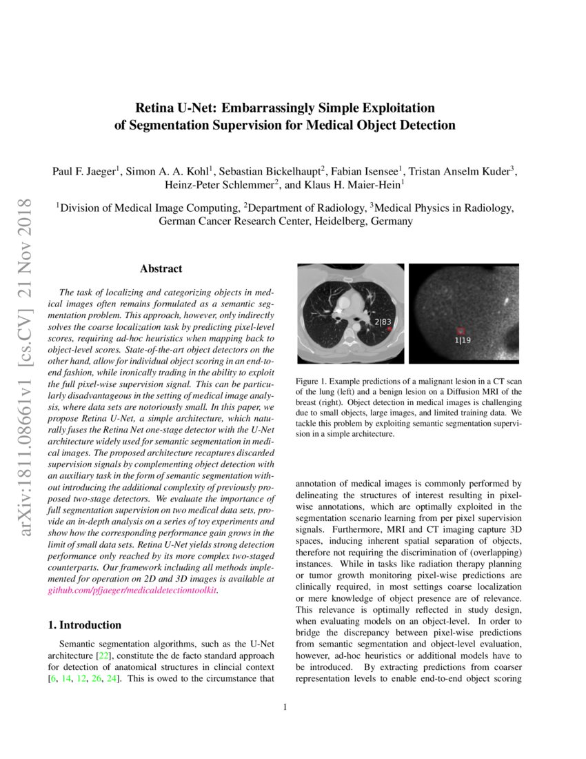 Retina U-Net: Embarrassingly Simple Exploitation of Segmentation ...