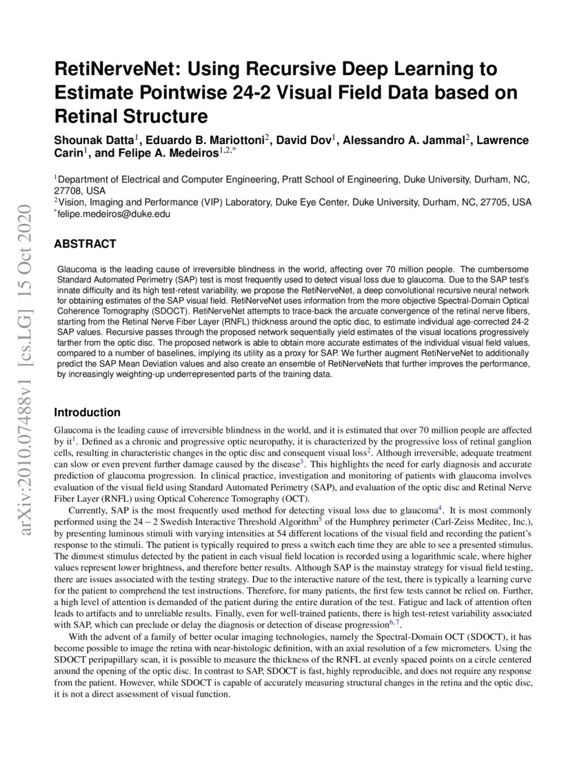 RetiNerveNet: Using Recursive Deep Learning to Estimate Pointwise 24-2 Visual Field Data based ...