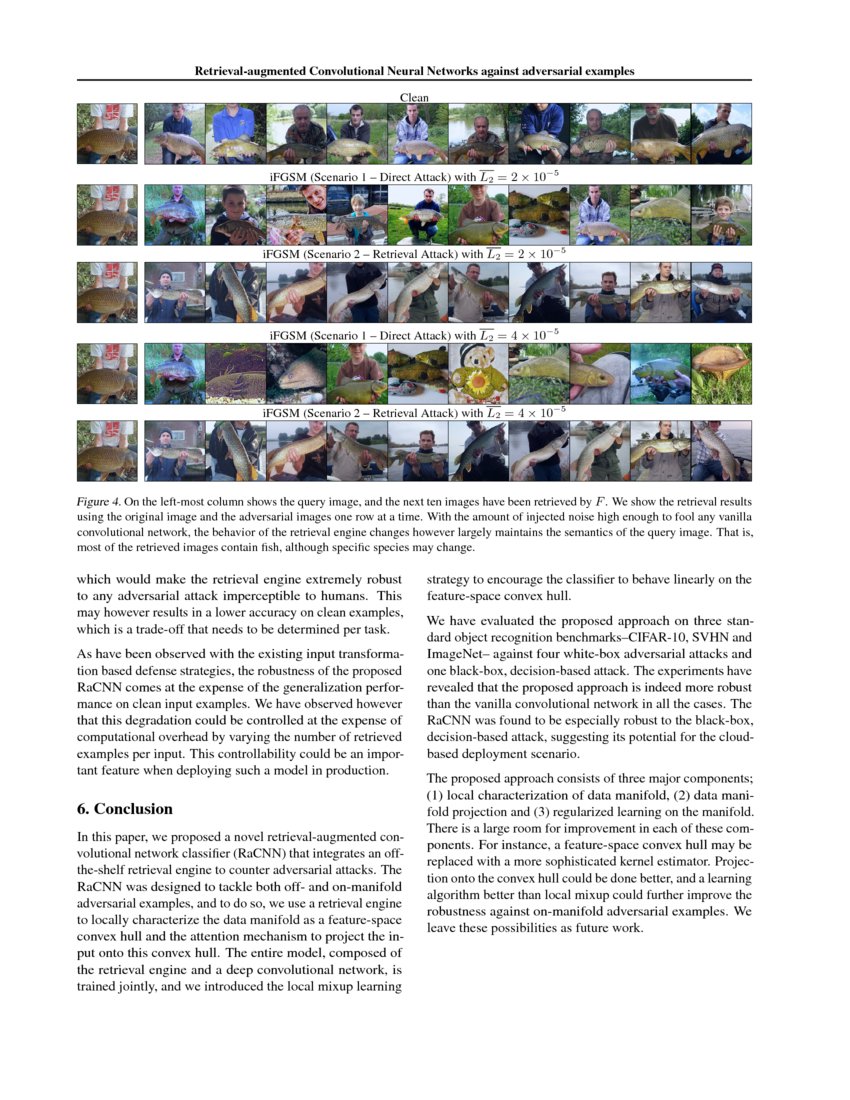 Retrieval Augmented Convolutional Neural Networks For Improved Robustness Against Adversarial