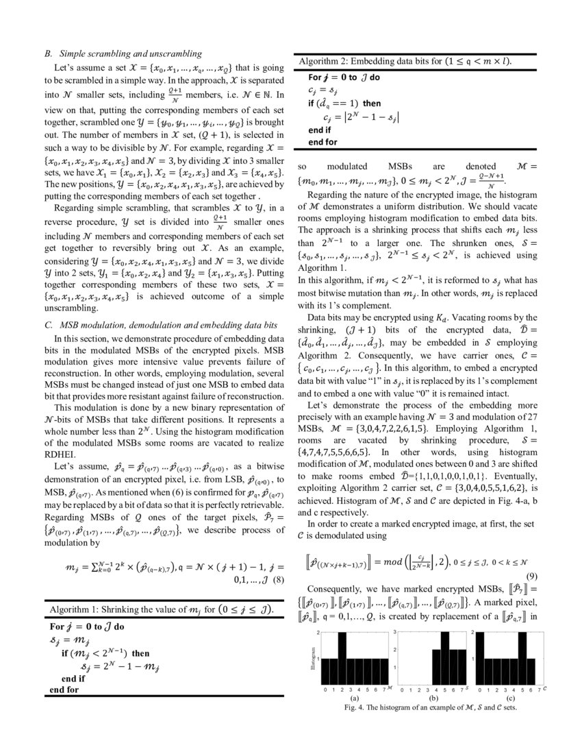 Reversible Data Hiding In Encrypted Images Using Msbs Modulation And Histogram Modification Deepai 4233