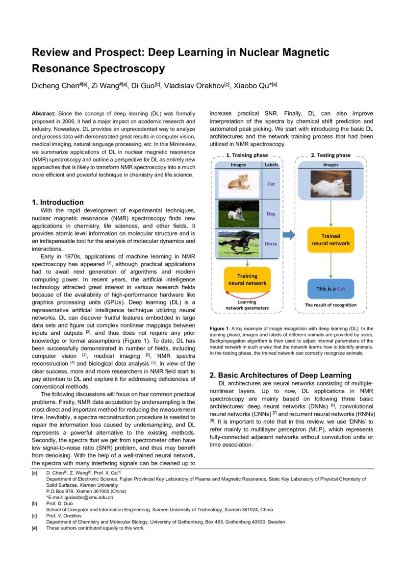 Review and Prospect: Deep Learning in Nuclear Magnetic Resonance ...