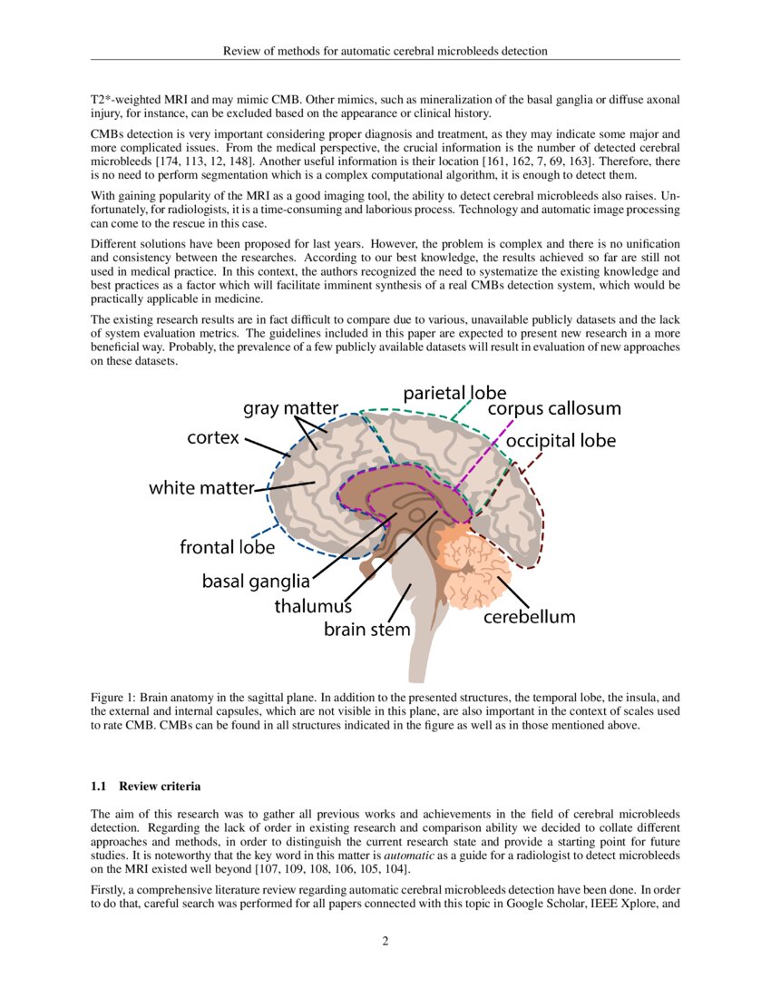 Review Of Methods For Automatic Cerebral Microbleeds Detection Deepai