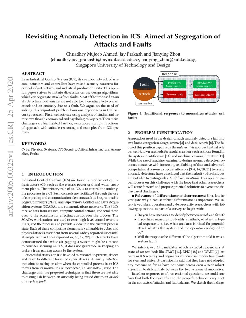 Revisiting Anomaly Detection in ICS: Aimed at Segregation of Attacks ...