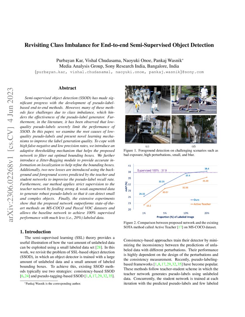 Revisiting Class Imbalance for End-to-end Semi-Supervised Object Detection | DeepAI