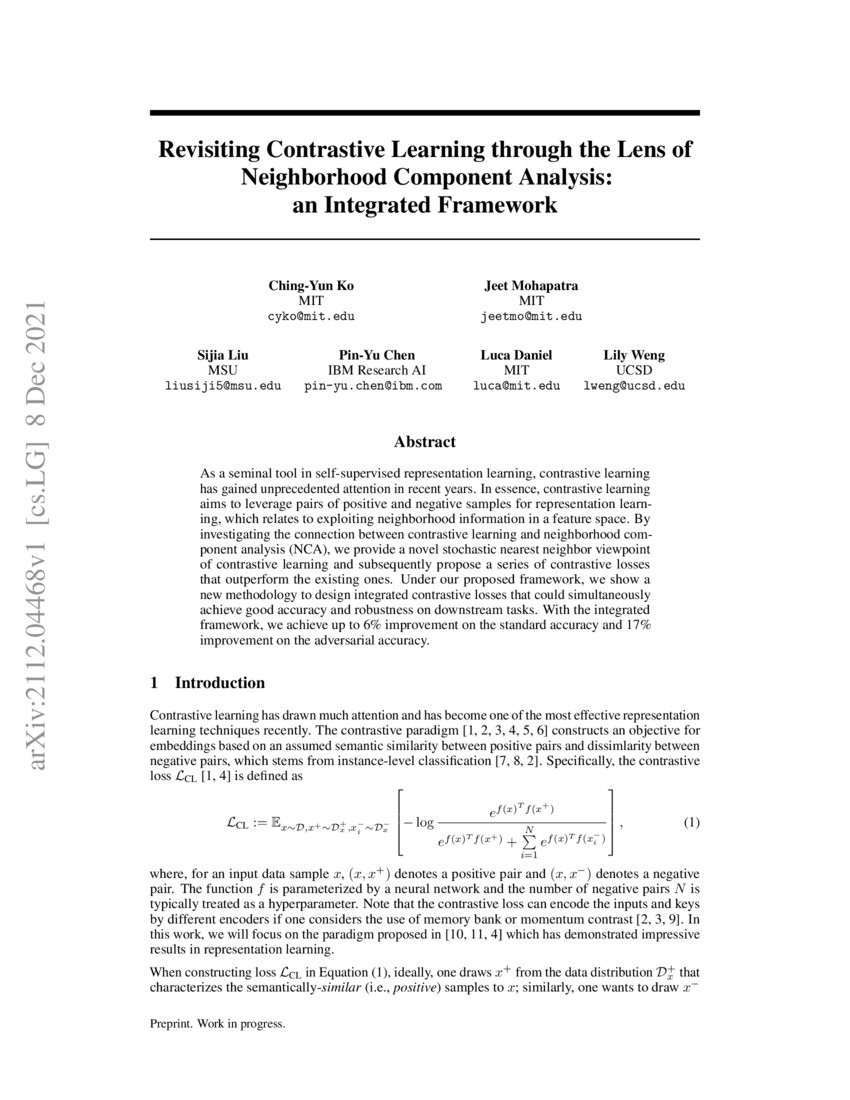 Revisiting Contrastive Learning through the Lens of Neighborhood ...