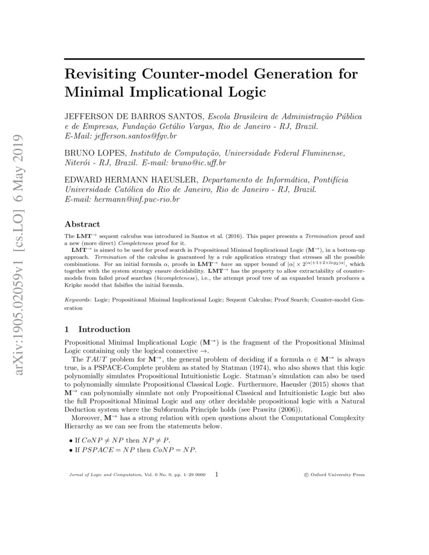 Revisiting Counter-model Generation for Minimal Implicational Logic ...