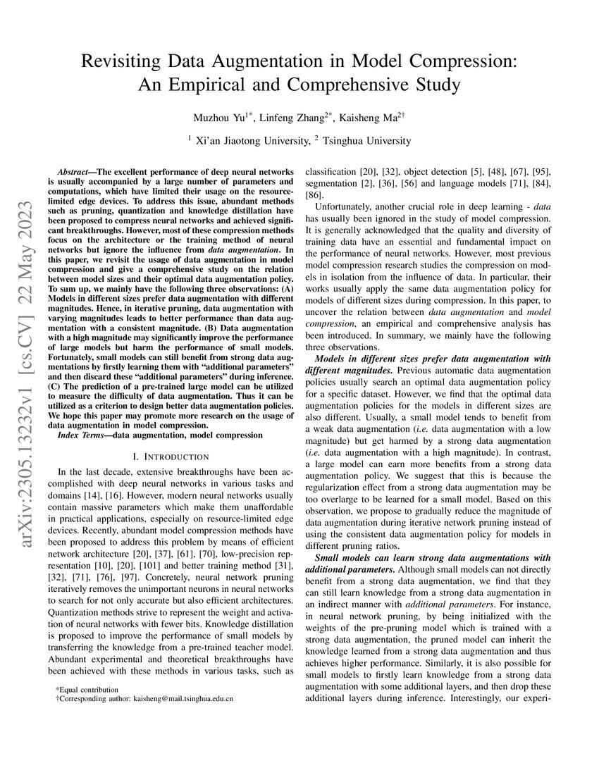 Revisiting Data Augmentation in Model Compression: An Empirical and Comprehensive Study | DeepAI