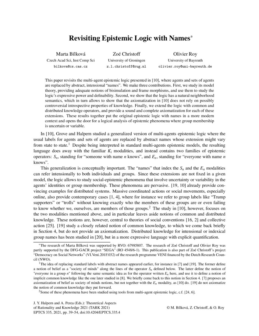 Revisiting Epistemic Logic with Names | DeepAI