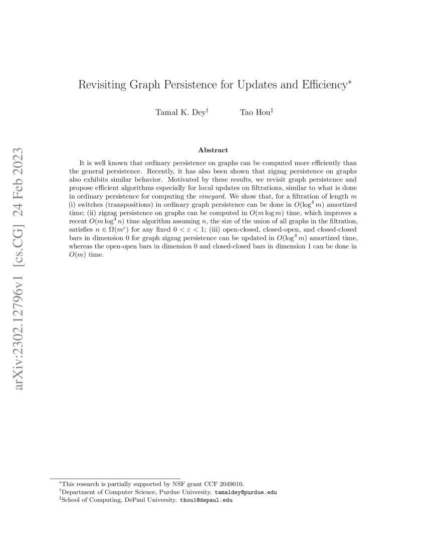 Revisiting Graph Persistence for Updates and Efficiency | DeepAI Revisiting Graph Persistence for Updates and Efficiency | DeepAI