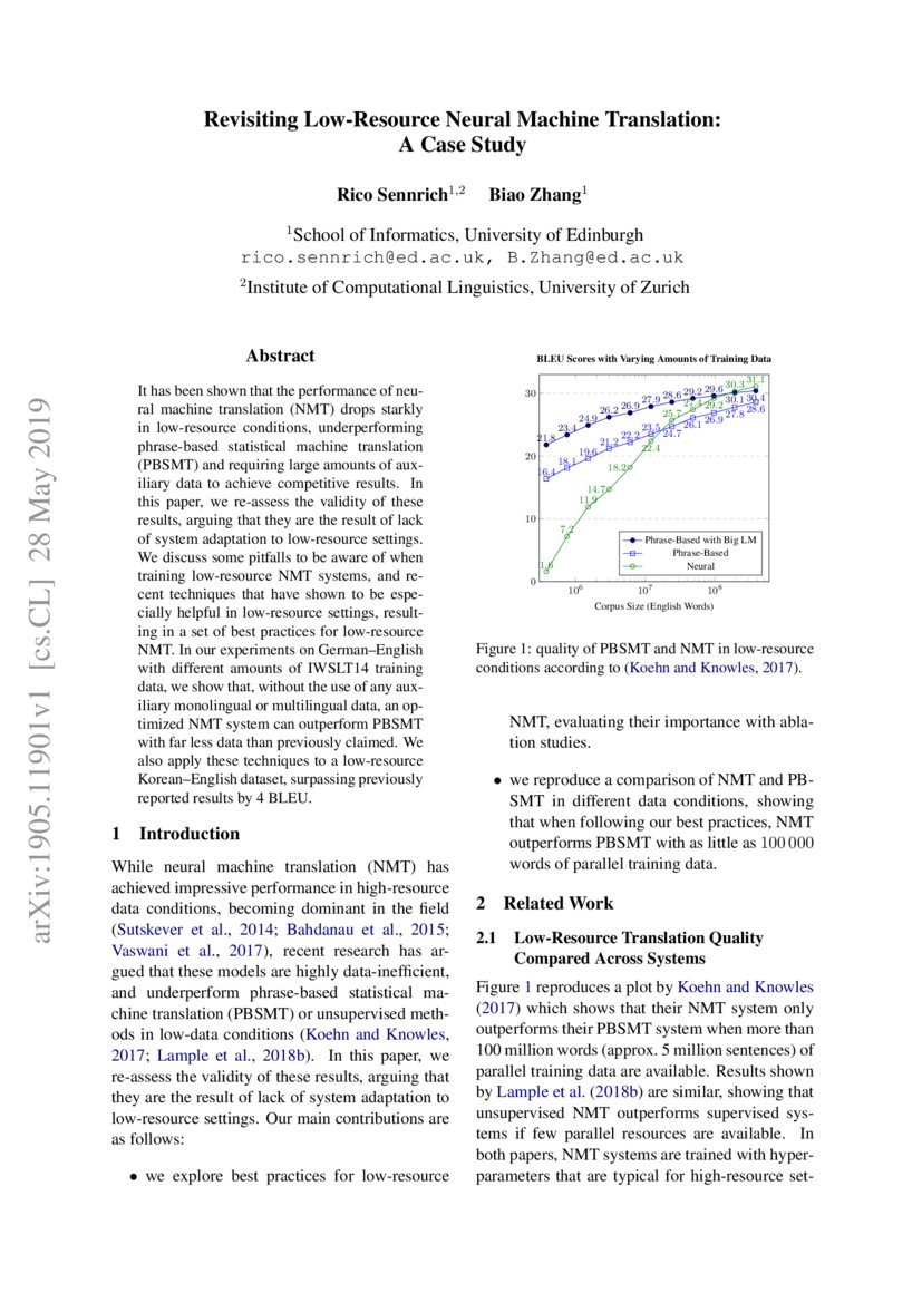 Revisiting Low-Resource Neural Machine Translation: A Case Study | DeepAI
