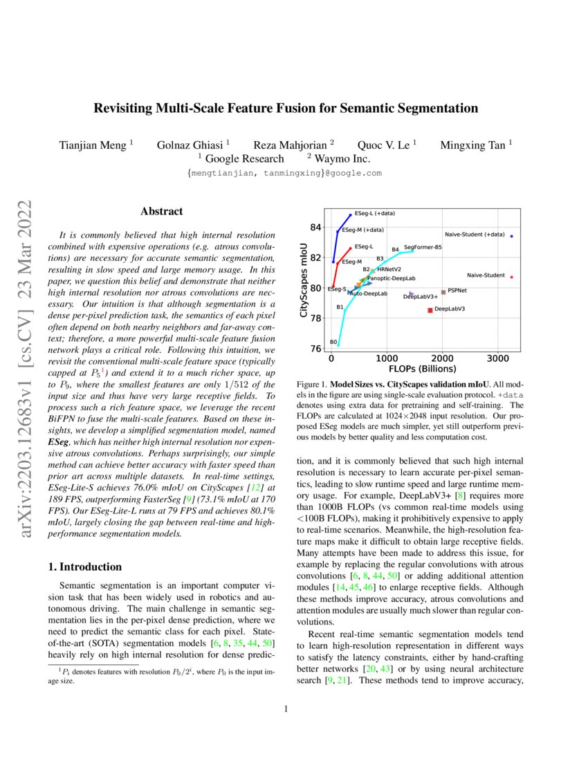 Revisiting Multi Scale Feature Fusion For Semantic Segmentation Deepai