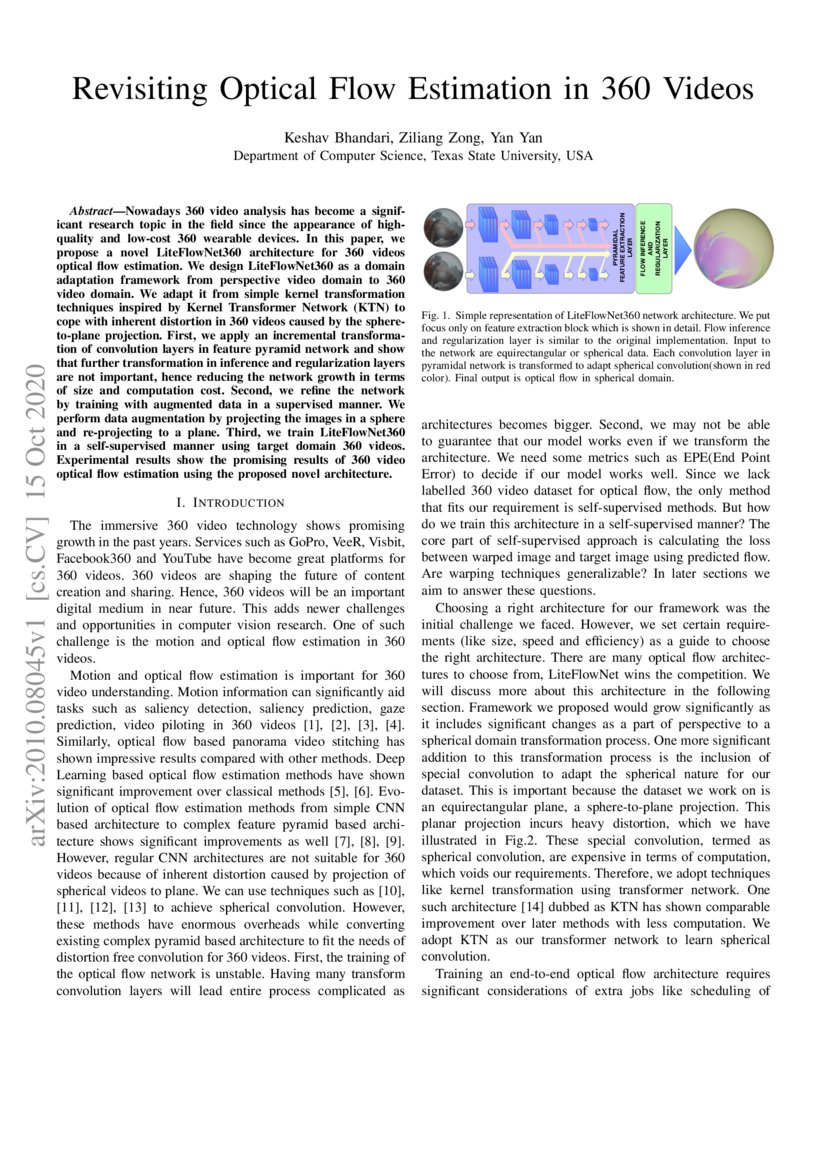 Revisiting Optical Flow Estimation in 360 Videos | DeepAI