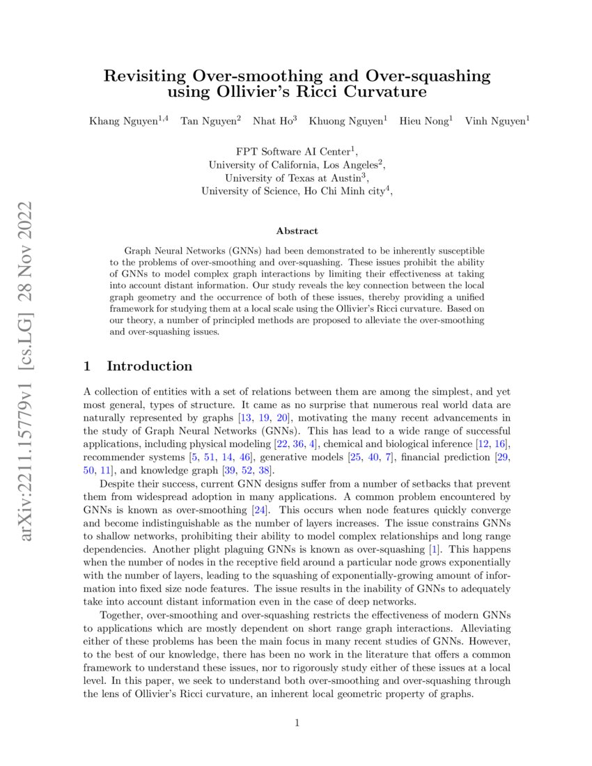 Revisiting Over-smoothing and Over-squashing using Ollivier's Ricci Curvature | DeepAI