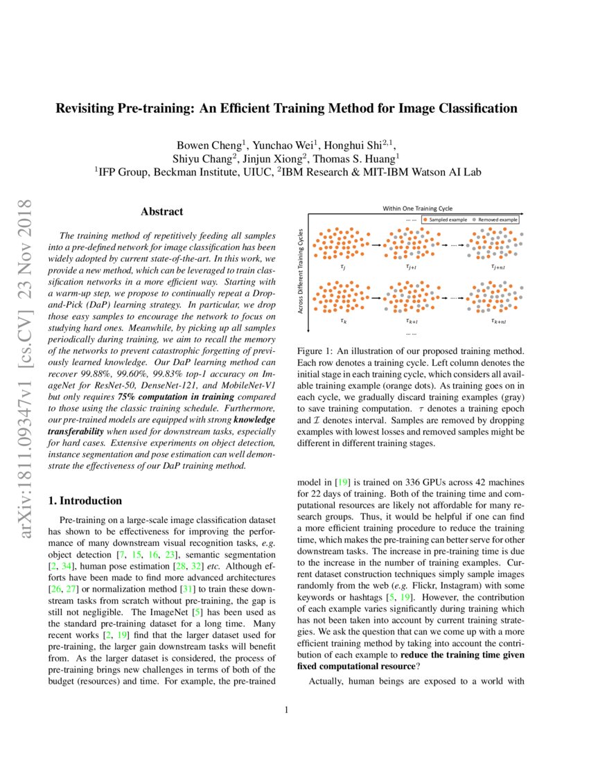Revisiting Pre-training: An Efficient Training Method for Image ...