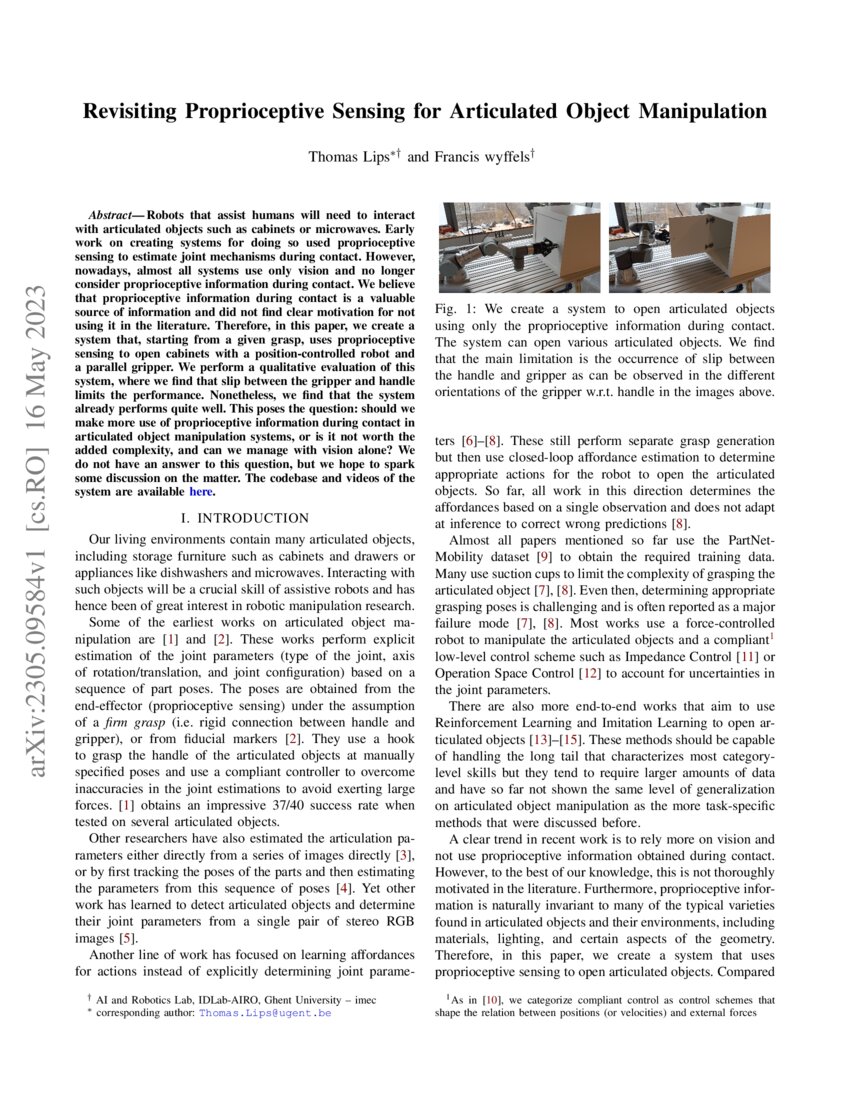 Revisiting Proprioceptive Sensing For Articulated Object Manipulation Deepai