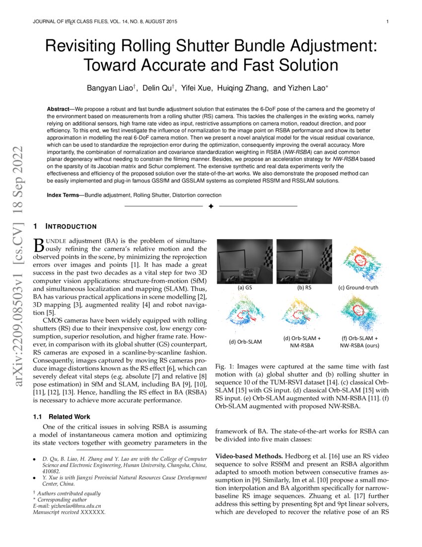 Revisiting Rolling Shutter Bundle Adjustment: Toward Accurate and Fast Solution | DeepAI