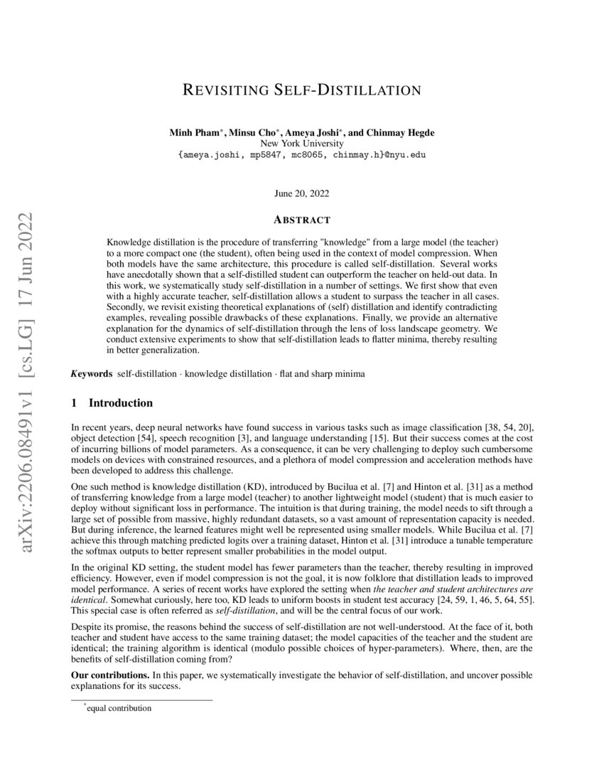 Revisiting Self Distillation Deepai