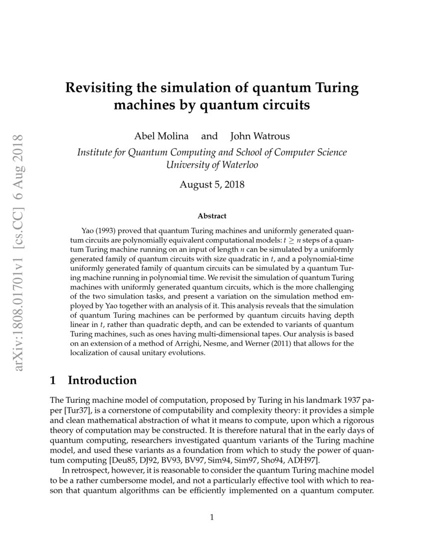 Revisiting The Simulation Of Quantum Turing Machines By Quantum
