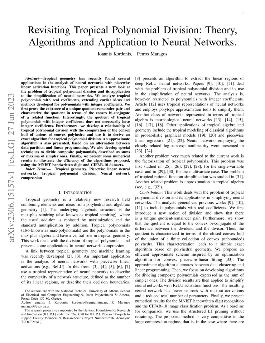 Revisiting Tropical Polynomial Division Theory Algorithms And Application To Neural Networks