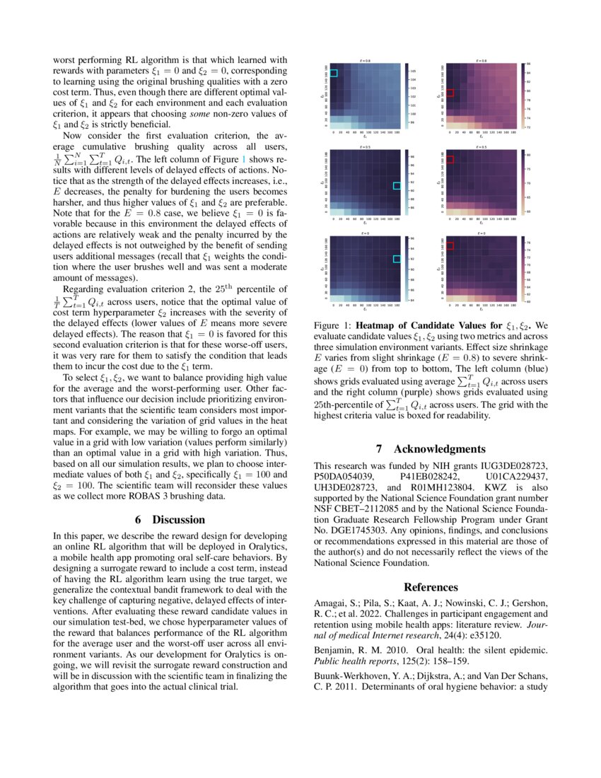 Reward Design For An Online Reinforcement Learning Algorithm Supporting ...