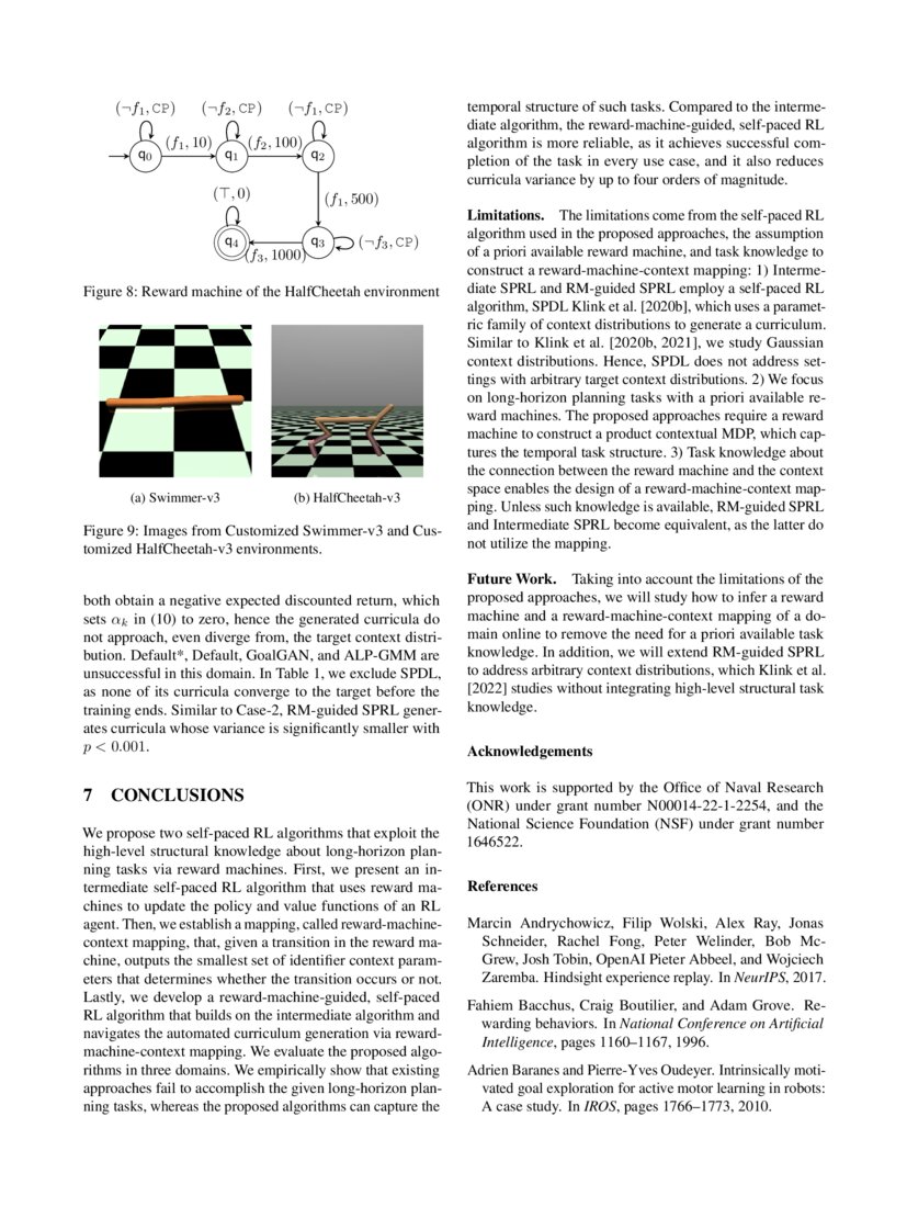 Reward-Machine-Guided, Self-Paced Reinforcement Learning | DeepAI