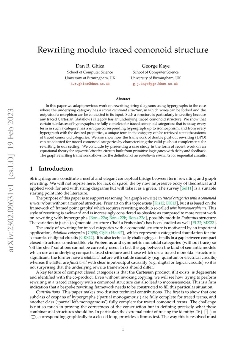 Rewriting modulo traced comonoid structure | DeepAI