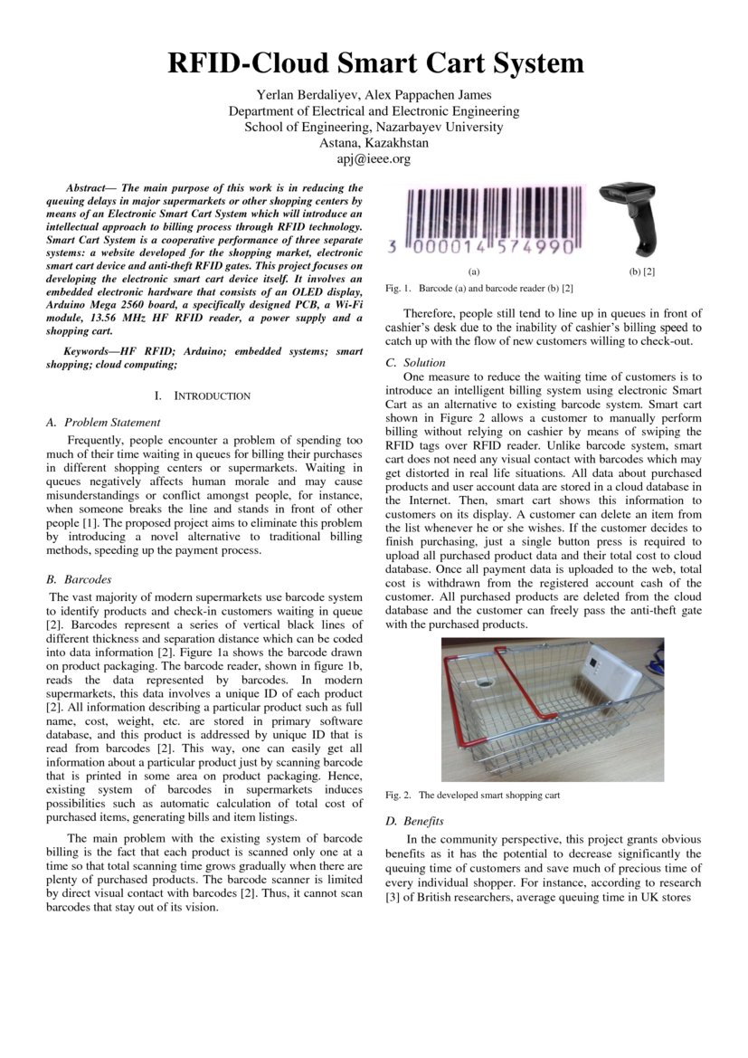 RFID-Cloud Smart Cart System | DeepAI