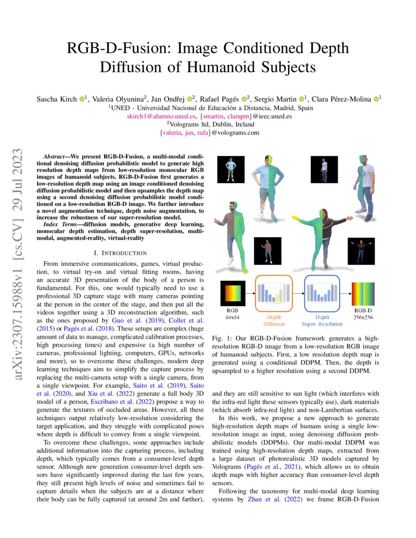 RGB-D-Fusion: Image Conditioned Depth Diffusion of Humanoid Subjects ...