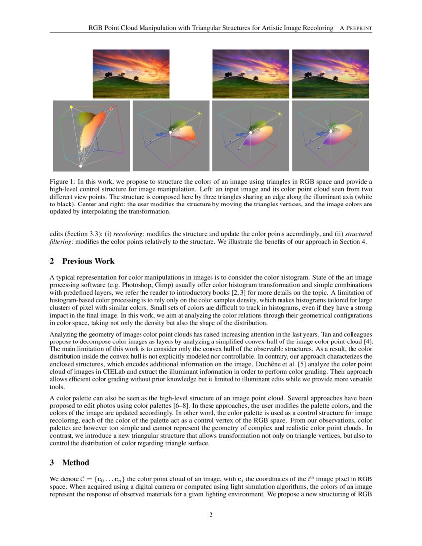 RGB Point Cloud Manipulation with Triangular Structures for Artistic ...