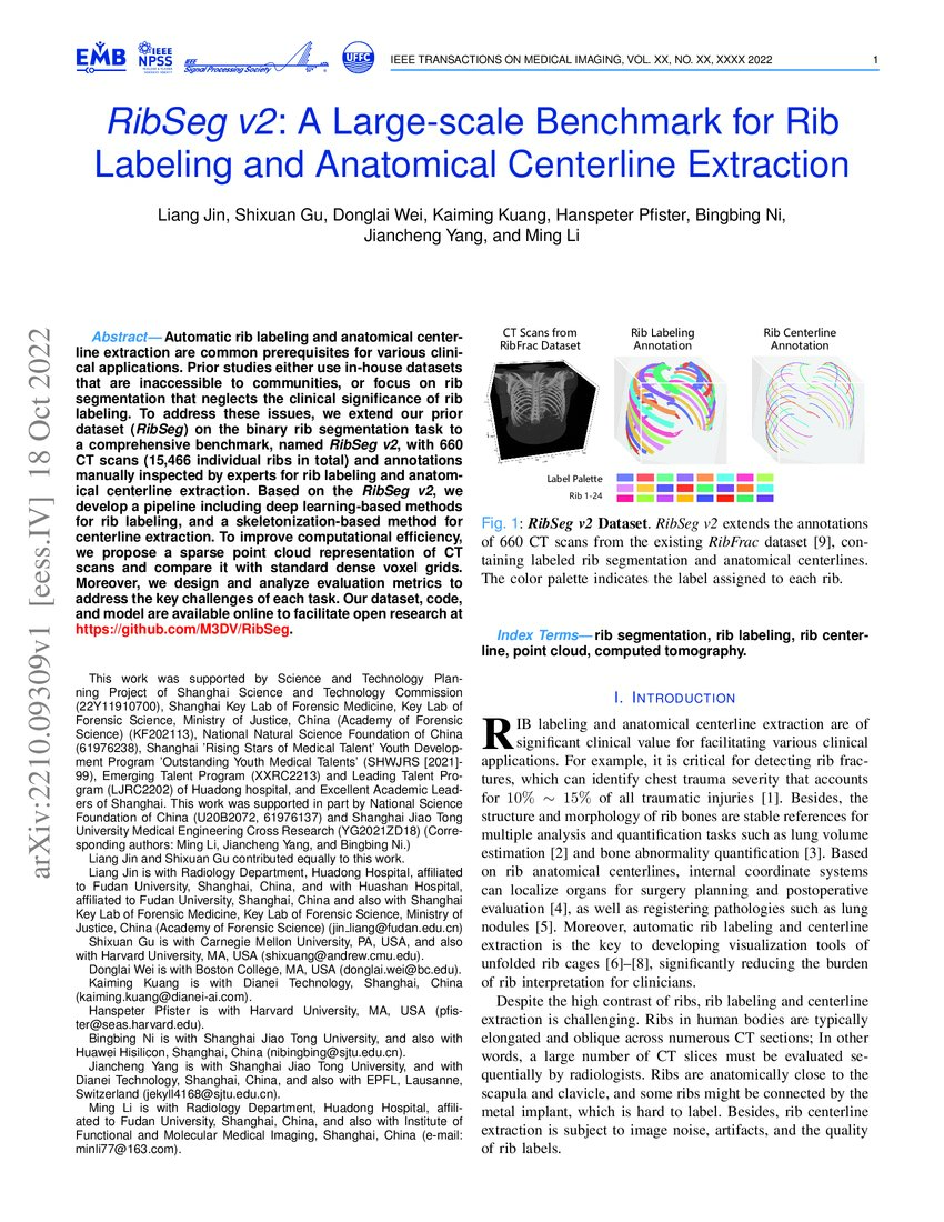 RibSeg v2: A Large-scale Benchmark for Rib Labeling and Anatomical ...
