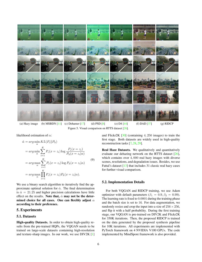 RIDCP: Revitalizing Real Image Dehazing via High-Quality Codebook ...