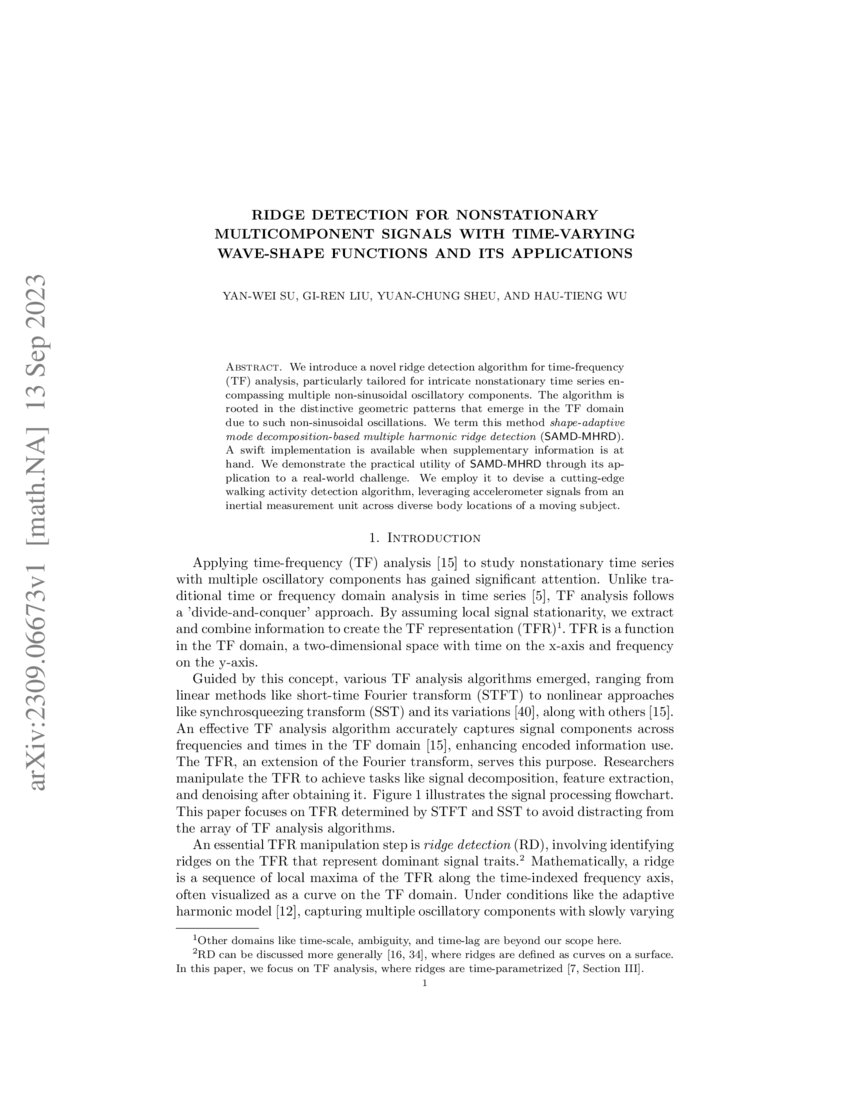 Ridge detection for nonstationary multicomponent signals with time-varying wave-shape functions ...