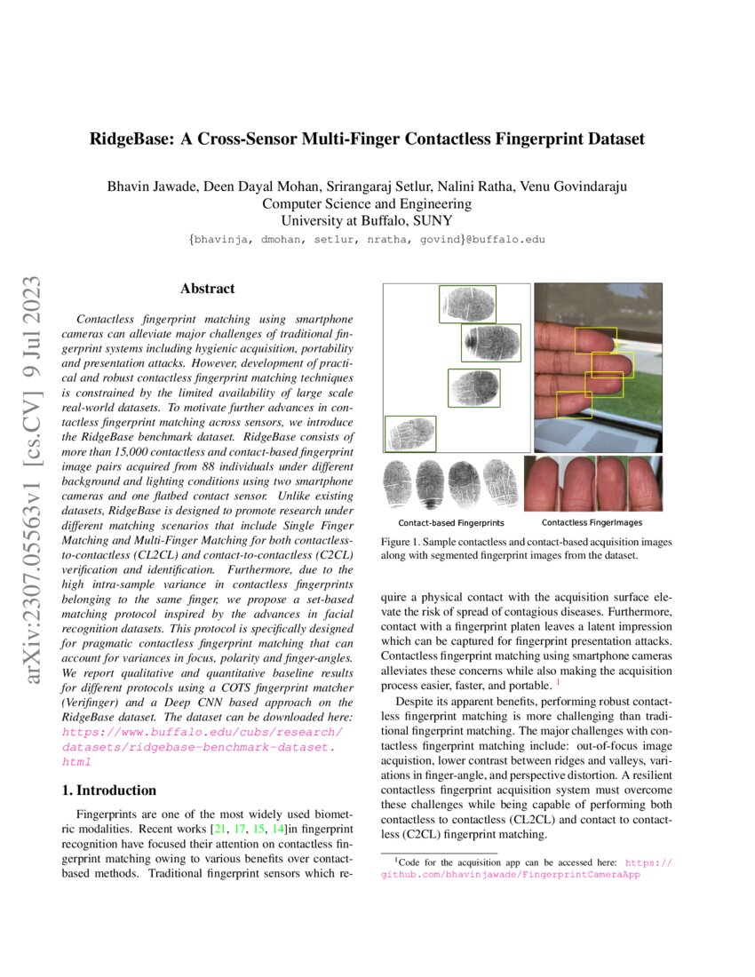 RidgeBase: A Cross-Sensor Multi-Finger Contactless Fingerprint Dataset ...