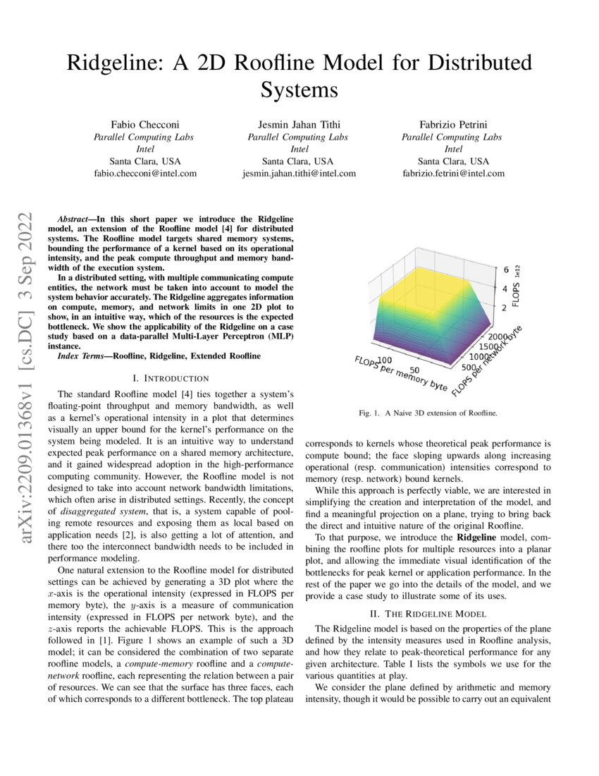 Ridgeline: A 2D Roofline Model for Distributed Systems | DeepAI
