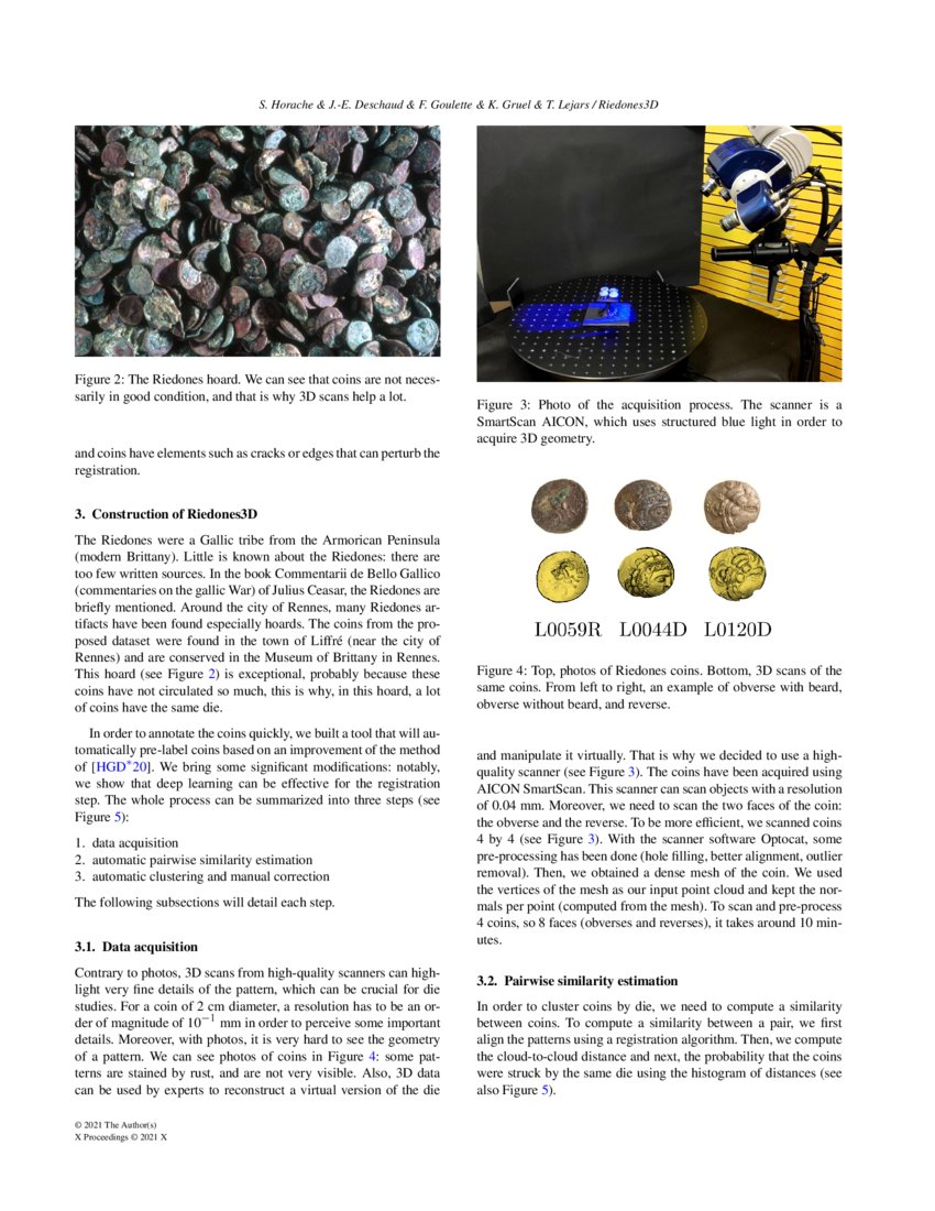 Riedones3D: a celtic coin dataset for registration and fine-grained clustering | DeepAI