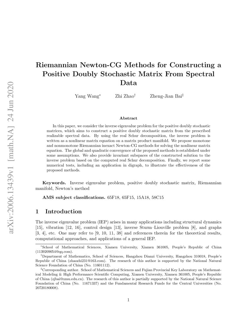 Riemannian Newton-CG Methods for Constructing a Positive Doubly ...
