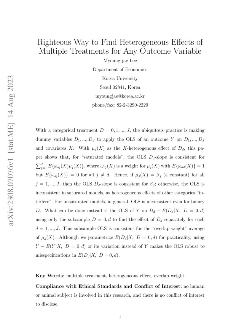 Subsample Least Squares Estimator For Heterogeneous Effects Of Multiple Treatments With Any