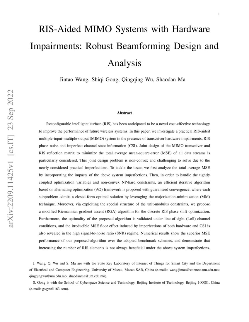 RIS-Aided MIMO Systems with Hardware Impairments: Robust Beamforming ...