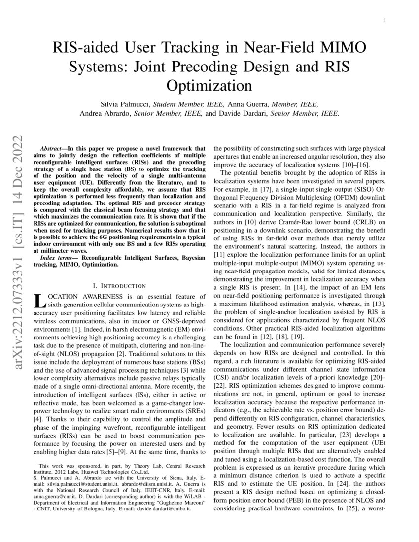 Ris Aided User Tracking In Near Field Mimo Systems Joint Precoding Design And Ris Optimization