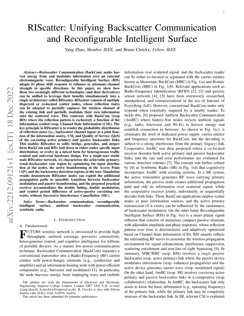 RIScatter: Unifying Backscatter Communication and Reconfigurable ...